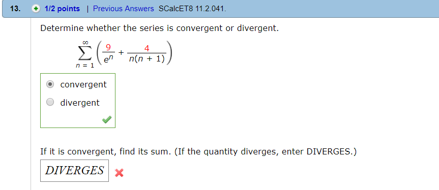 Solved 13. 1/2 points| Previous Answers SCalcET8 11.2.041 | Chegg.com