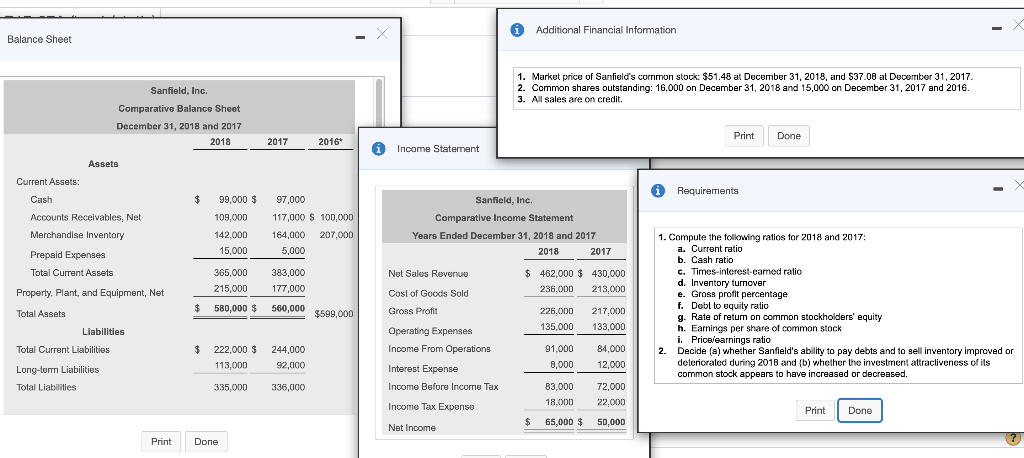 Additional Financial Information Balance Sheet 1. | Chegg.com