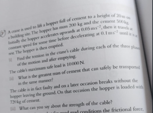 Solved A cane is used to lift a hopper full of cement to a | Chegg.com