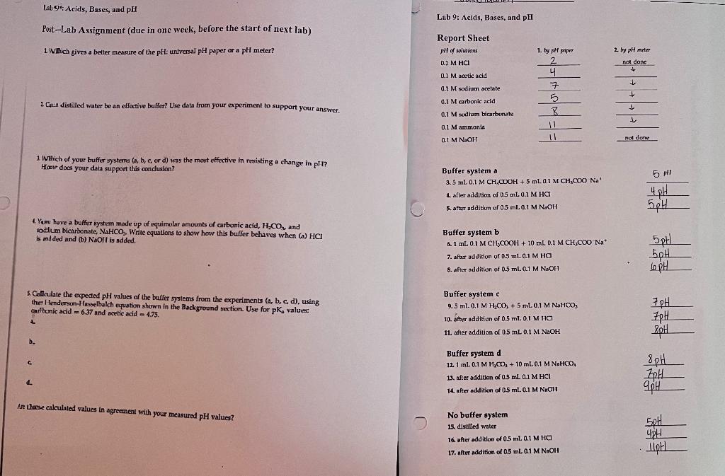 Solved L.99i:Acids, Bases, and pH Lab 9: Acids, Bases, and | Chegg.com