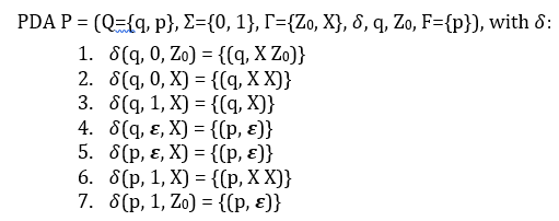 a. Draw the state diagram representation for the PDA | Chegg.com