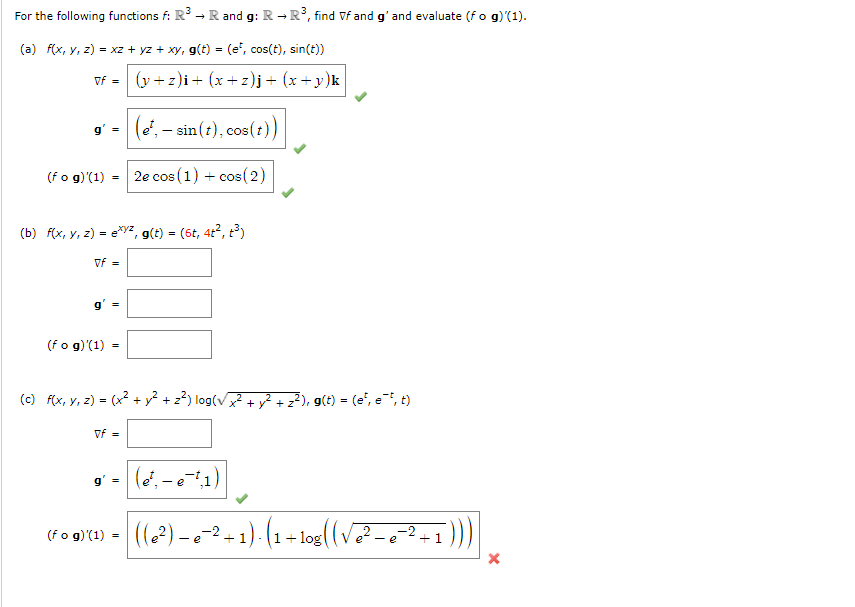 Solved For the following functions f: R - R and g: R-R3, | Chegg.com