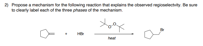 Solved 2) Propose a mechanism for the following reaction | Chegg.com