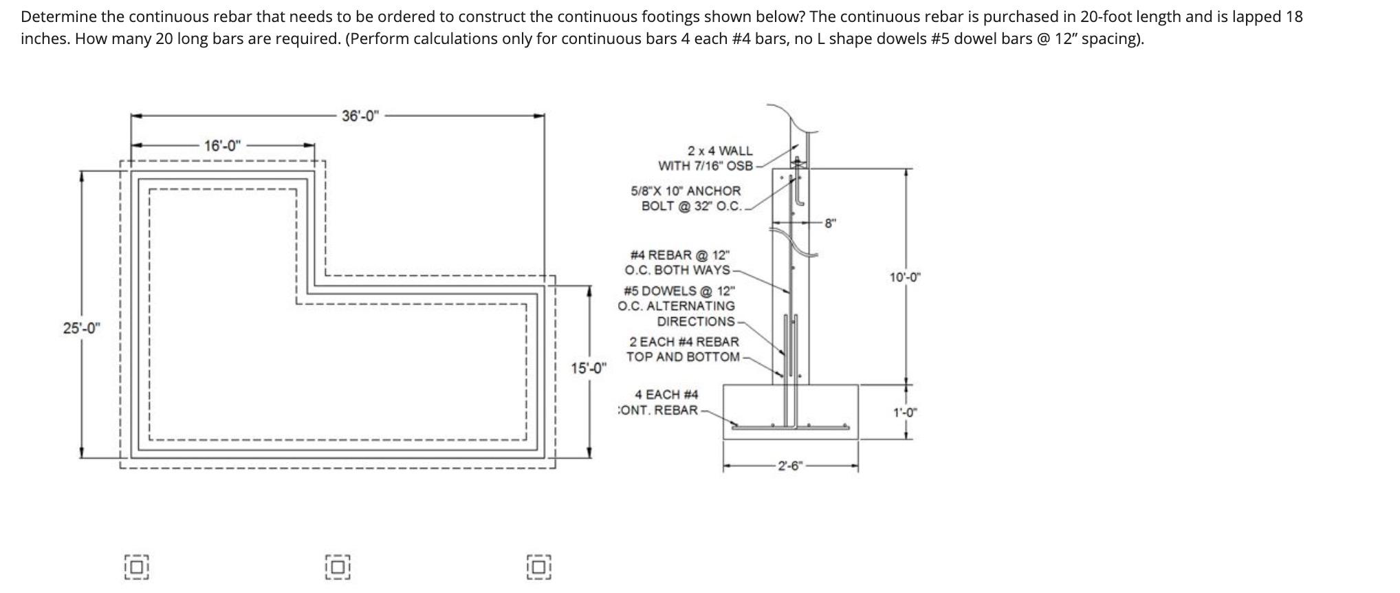 Solved Determine the continuous rebar that needs to be | Chegg.com