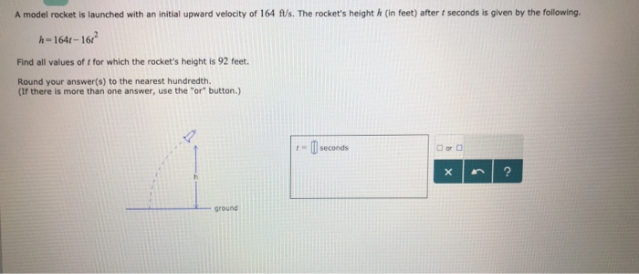 Solved A Model Rocket Is Launched With An Initial Upward