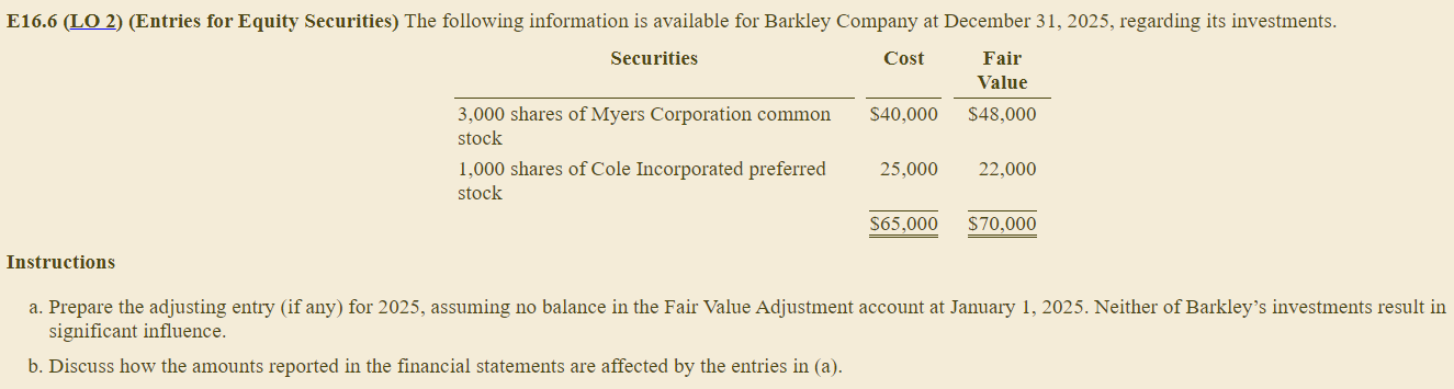 Solved a. Prepare the adjusting entry (if any) for 2025, | Chegg.com