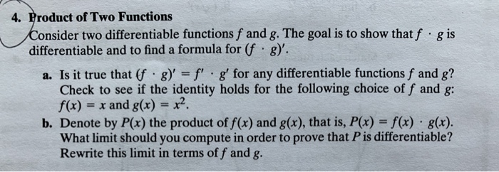 Solved product of two functions:consider two differentiable | Chegg.com