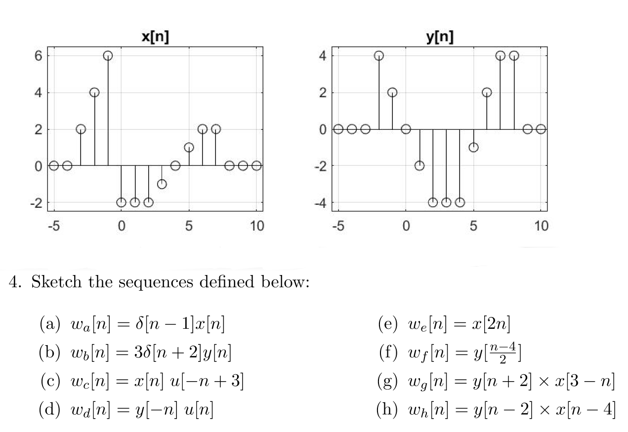 Solved 4. Sketch the sequences defined below: (a) | Chegg.com
