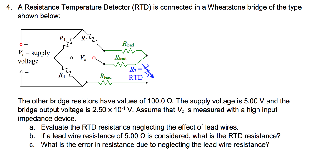 Solved A Resistance Temperature Detector (RTD) is connected | Chegg.com