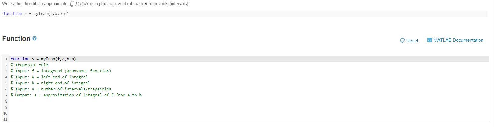 Solved Write a function file to approximate f(x) dx using | Chegg.com