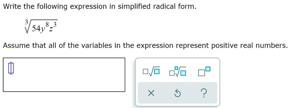 Solved Write the following expression in simplified radical | Chegg.com