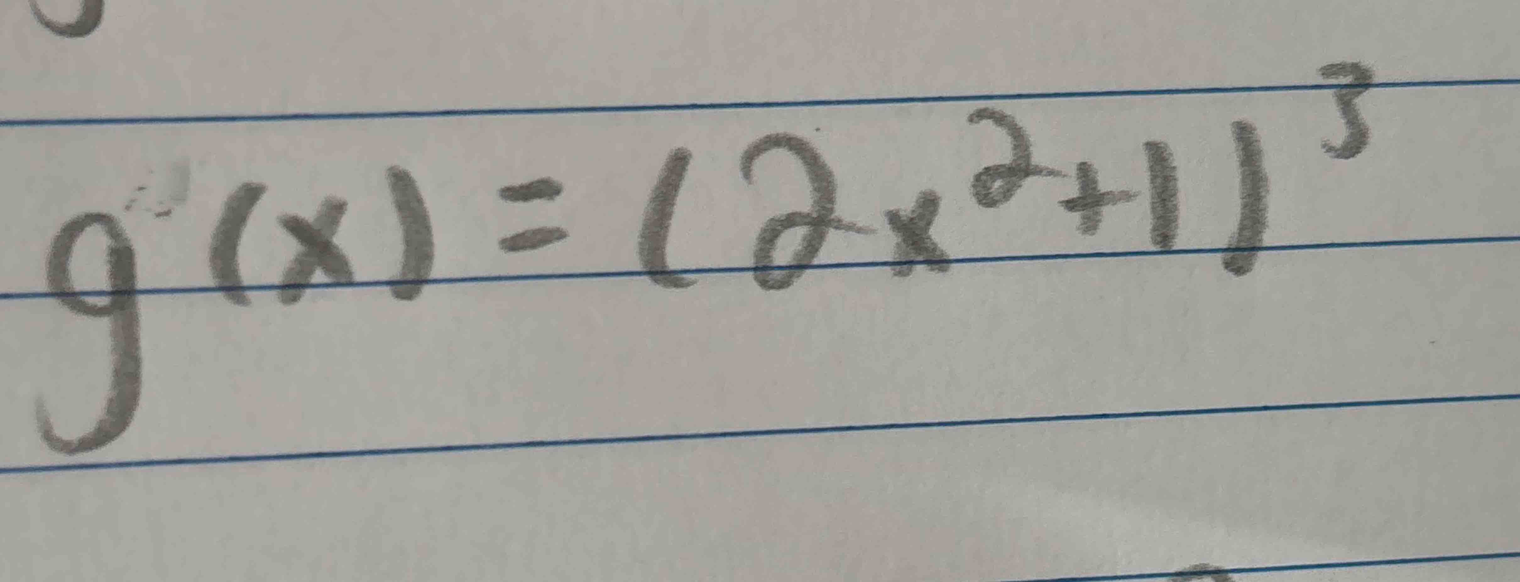 Solved g'(x)=(2x2+1)3 | Chegg.com