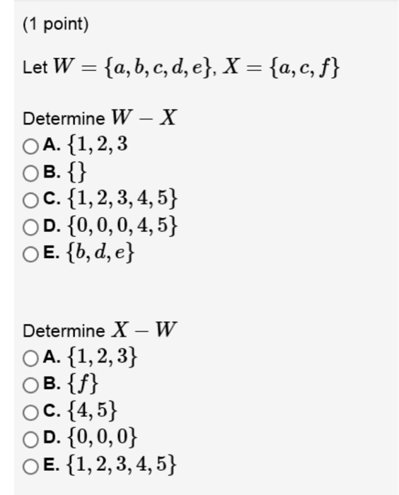 Solved 1 point) Enter T or F depending on whether the | Chegg.com