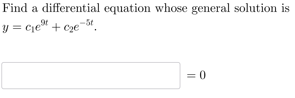 Solved Find a differential equation whose general solution | Chegg.com