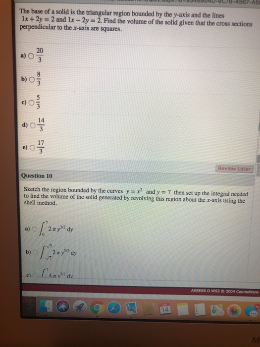 Solved The base of a solid is the triangular region bounded | Chegg.com