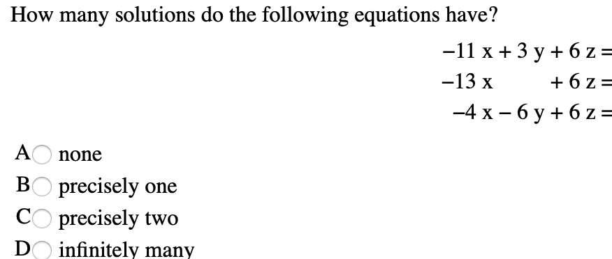 Solved How many solutions do the following equations have? | Chegg.com