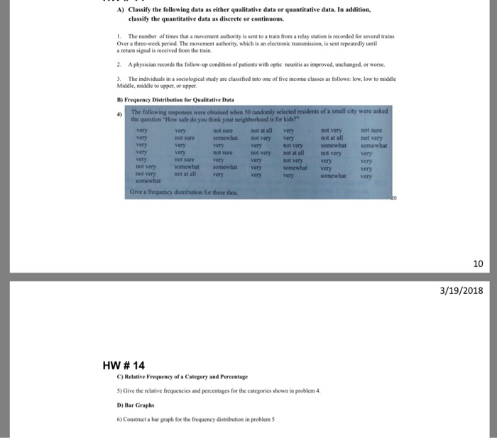 Solved A) Classify the following data as either qualitative | Chegg.com