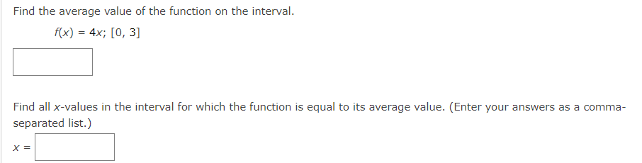 Solved Find The Average Value Of The Function On The