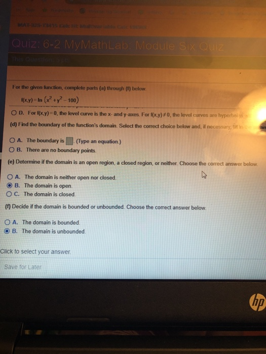 Solved My For the given function, complete parts (a) through | Chegg.com
