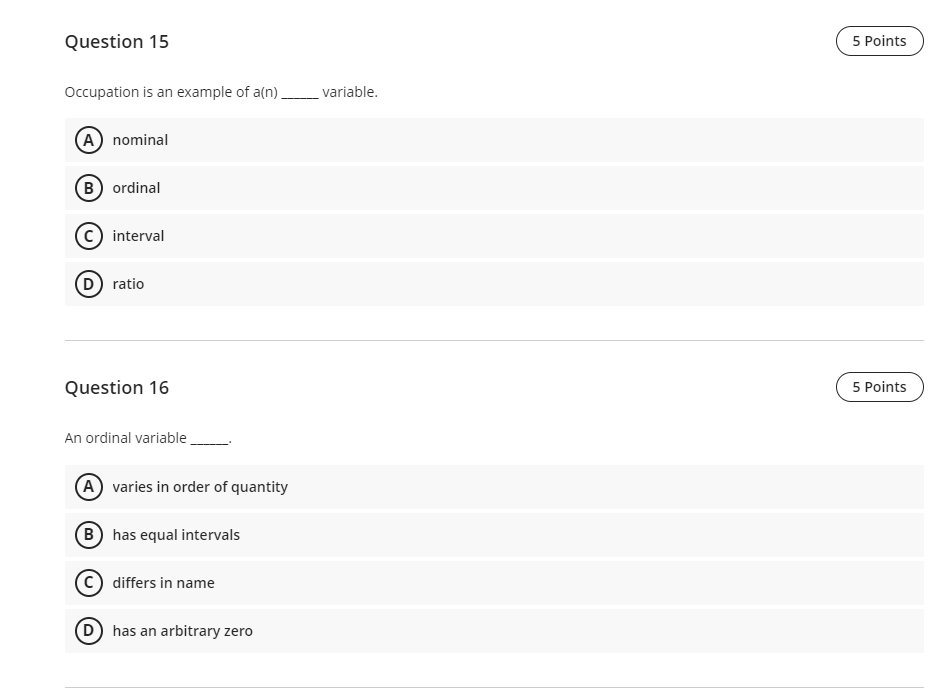 [solved] Question 15 Occupation Is An Example Of A N Vari