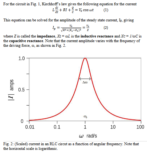 Solved A graph of output current versus time for RLC circuit | Chegg.com