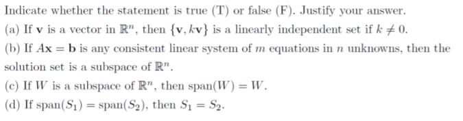 Solved Indicate whether the statement is true (T) or false | Chegg.com