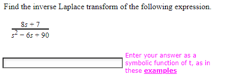 Solved Find the inverse Laplace transform of the following | Chegg.com