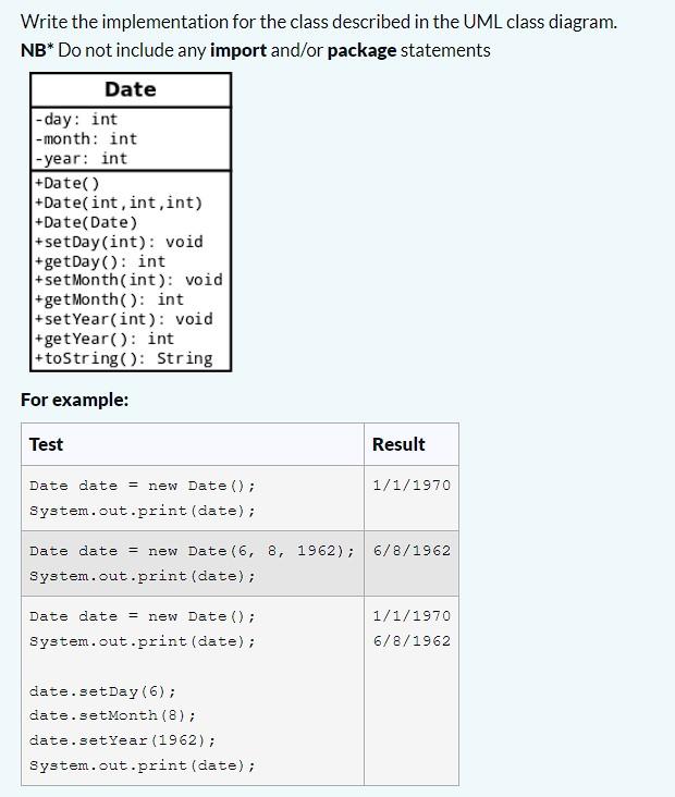 Solved Write the implementation for the class described in | Chegg.com