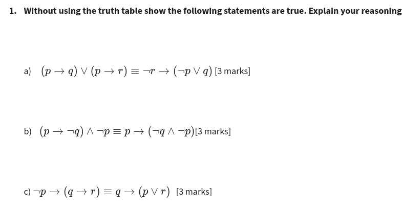 Solved 1. Without using the truth table show the following | Chegg.com
