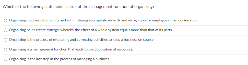 Solved Which of the following statements is true of the | Chegg.com