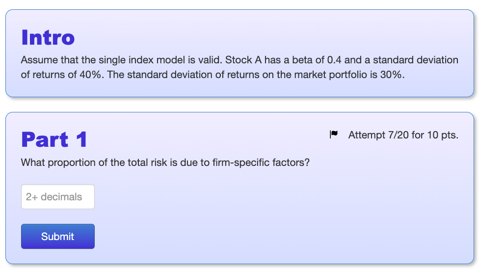 Intro Assume that the single index model is valid. | Chegg.com