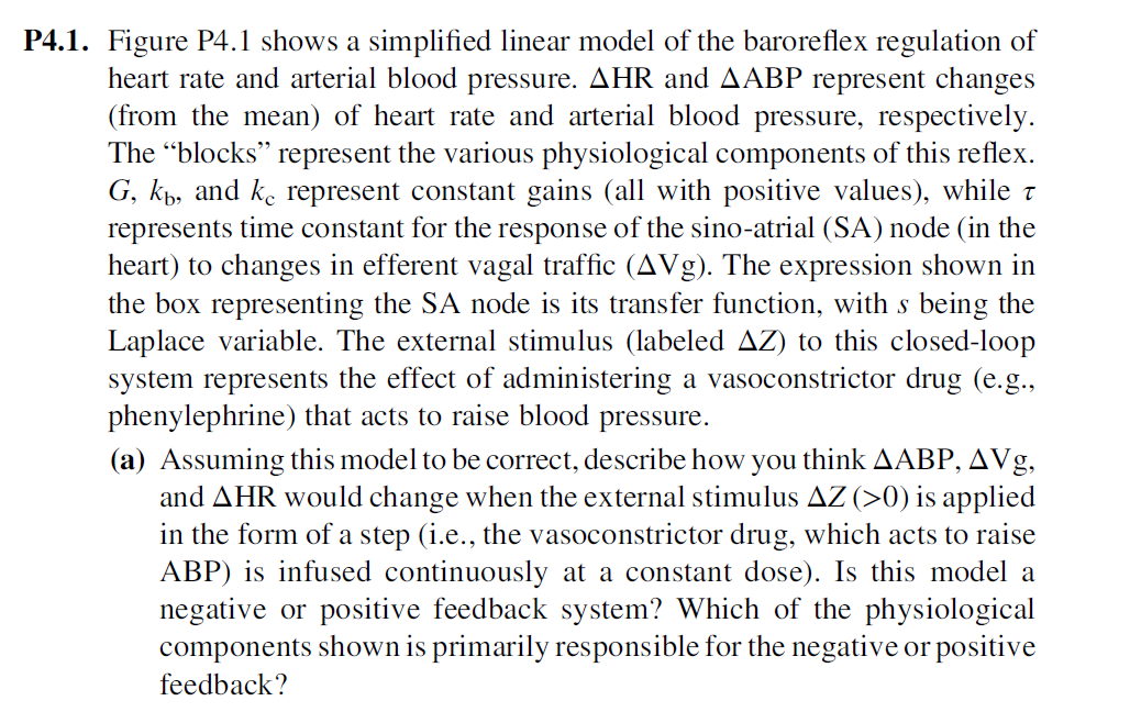 P4.1. Figure P4.1 shows a simplified linear model of | Chegg.com