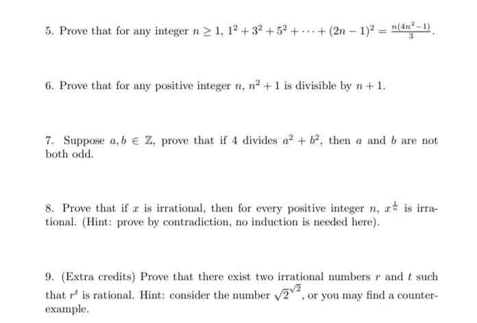 Solved 5. Prove that for any integer n > 1, 12 + 32 +52 + | Chegg.com