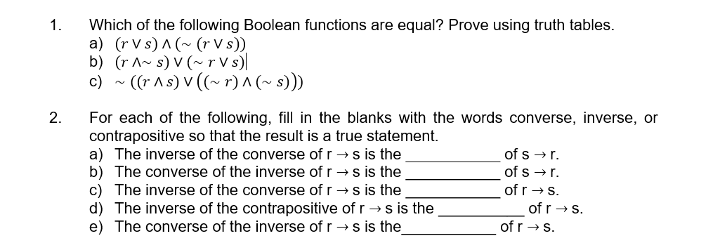 Solved 1. Which of the following Boolean functions are | Chegg.com