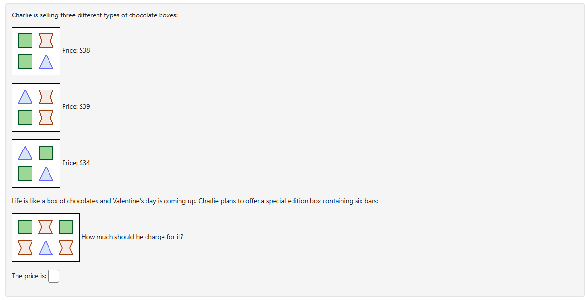 Solved Charlie is selling three different types of chocolate | Chegg.com