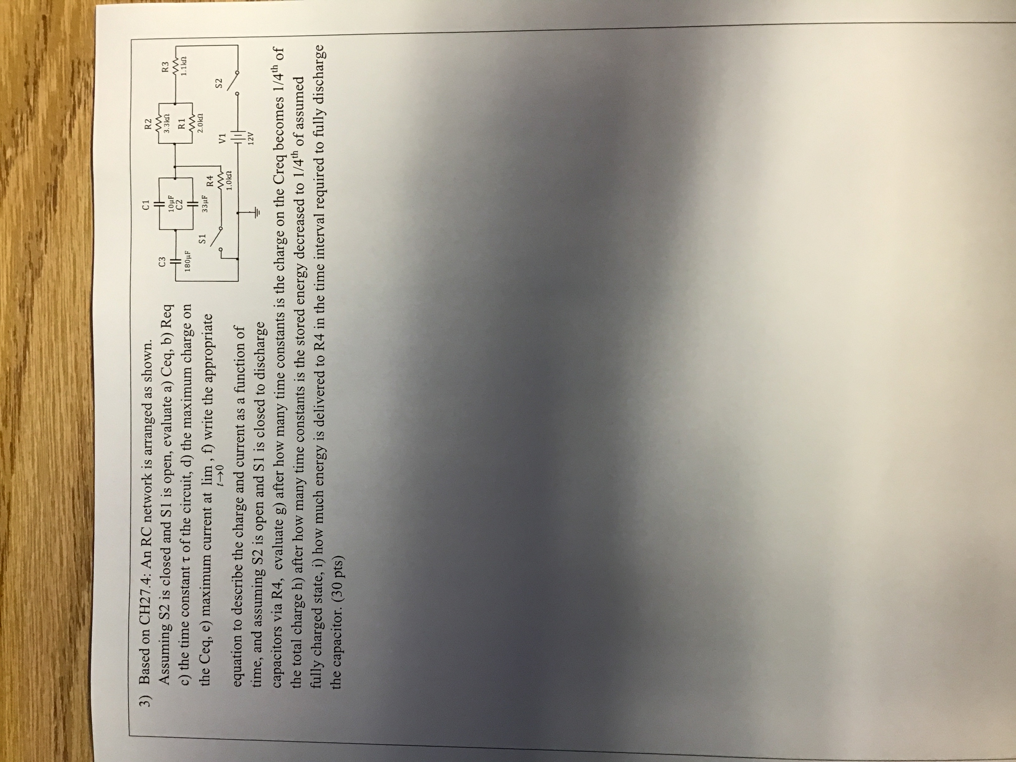 Solved 3) Based on CH27.4 : An RC network is arranged as | Chegg.com
