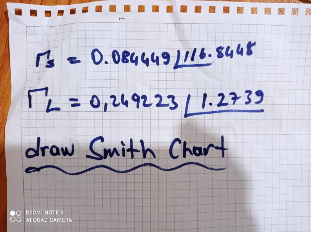 Solved I's 0.084449) 116.8448 TL = 0,2492231.2739 draw Smith | Chegg.com