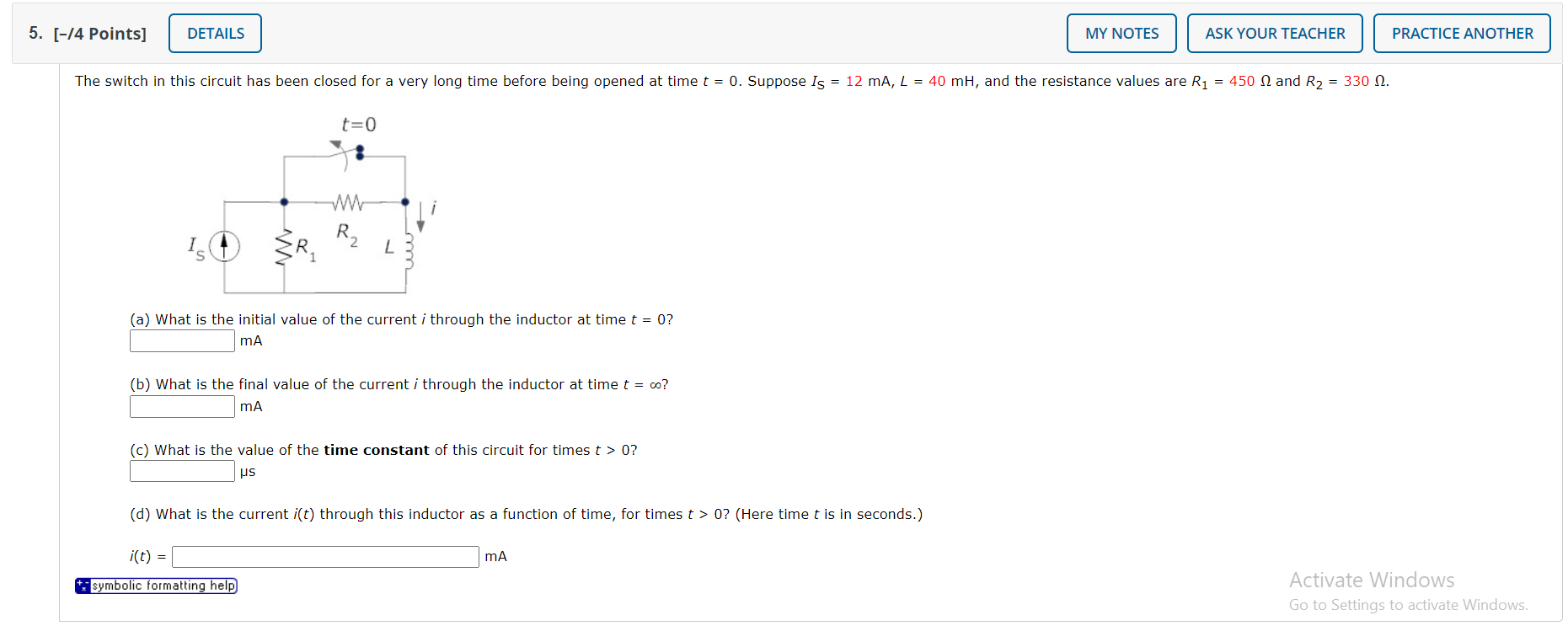 Solved 5. [-14 Points] DETAILS MY NOTES ASK YOUR TEACHER | Chegg.com