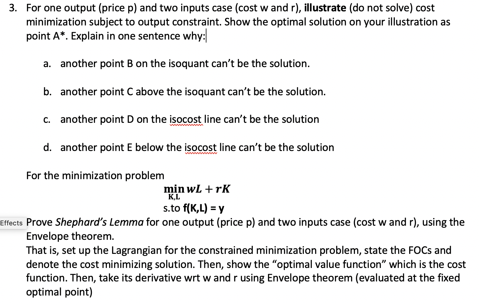 Solved by an EXPERT 3. ﻿For one output (price \( ﻿p \) ) ﻿and two inputs | Chegg.com