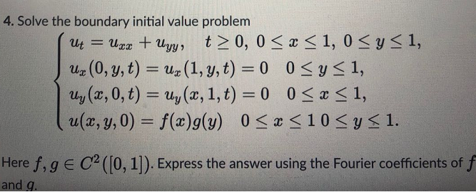 Solved 4. Solve the boundary initial value problem Ut = Uxx | Chegg.com