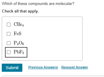 Solved Which of these compounds are molecular? Check all | Chegg.com