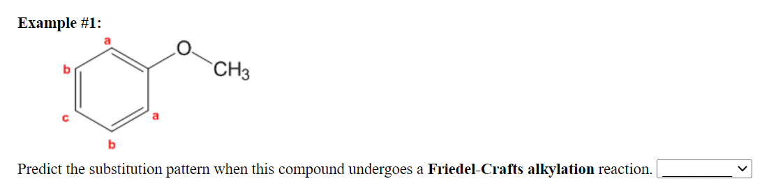 Solved Example #1: a b CH3 с Predict the substitution | Chegg.com