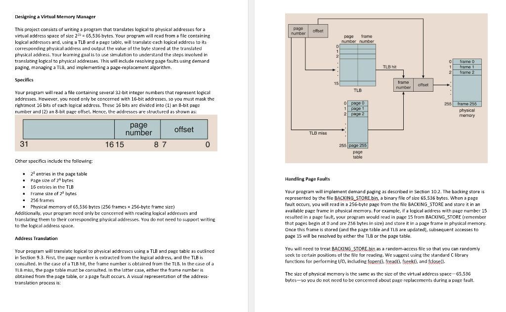 Solved Designing a Virtual Memory Manager page number offset | Chegg.com