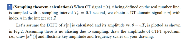 Solved 1 (Sampling theorem calculations) When CT signal | Chegg.com