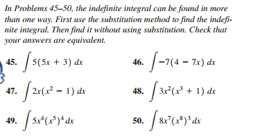 Solved In Problems 45-50, the indefinite integral can be | Chegg.com
