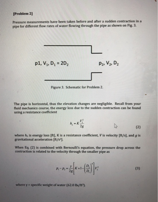 Solved [Problem 2] Pressure measurements have been taken | Chegg.com