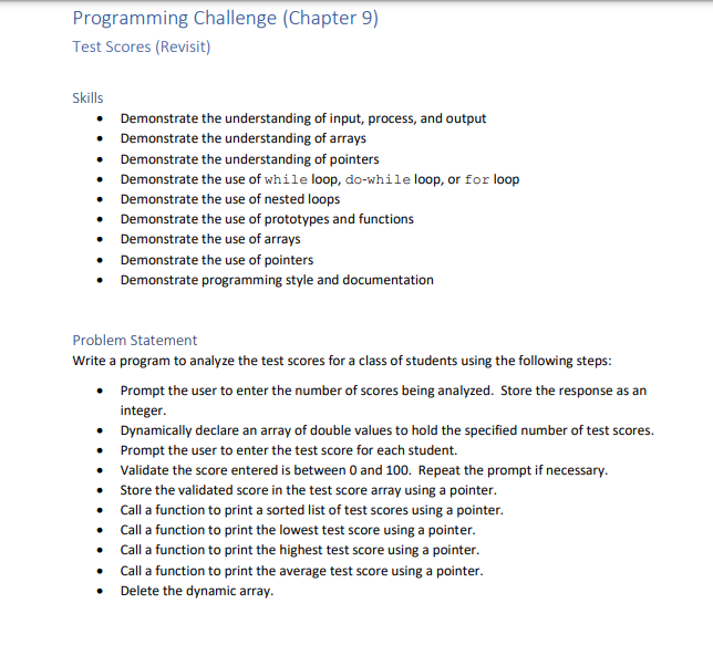 Solved Skills - Demonstrate the understanding of input, | Chegg.com