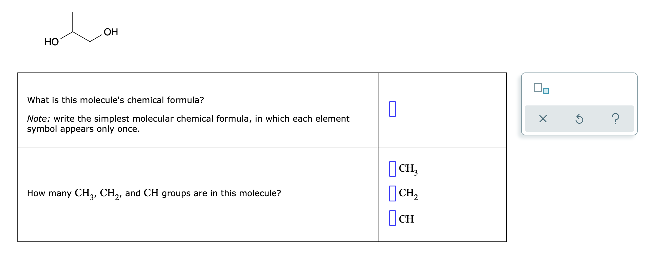 Solved HO OH What is this molecule's chemical formula? Note: | Chegg.com