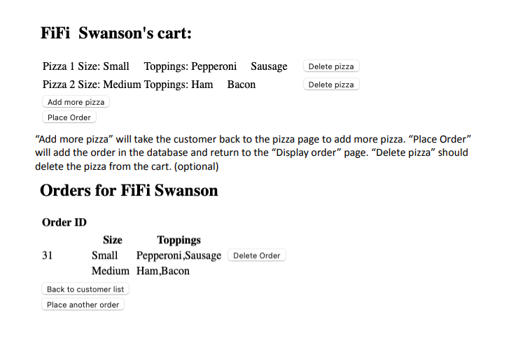 Java Eclipse/MySQL Workbench: Complete the pizza | Chegg.com