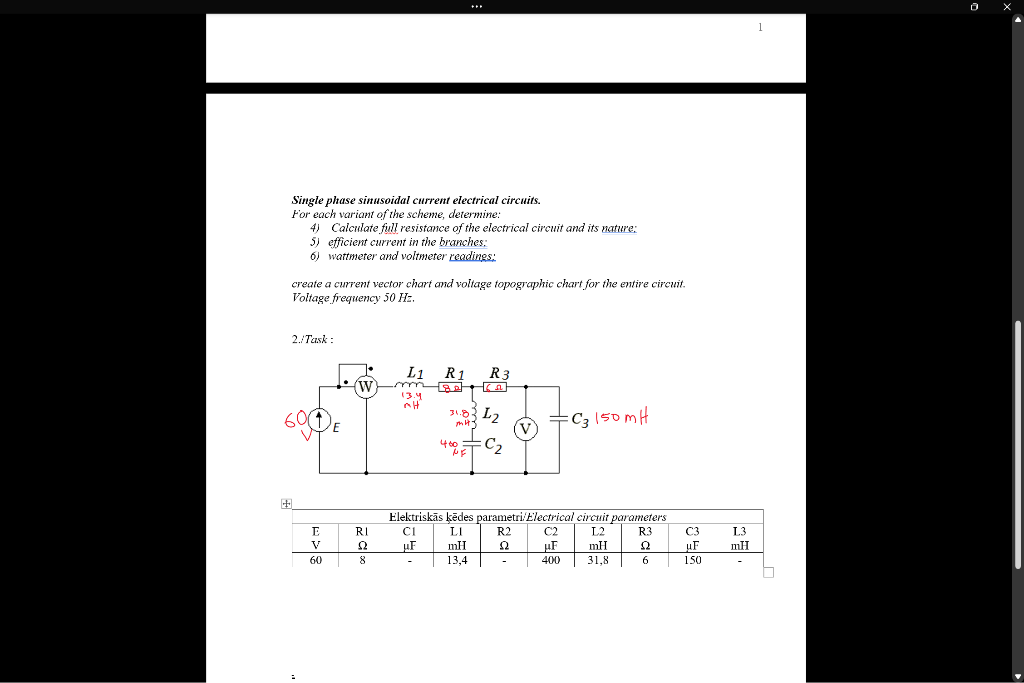 Solved ចំ х 1 Single phase sinusoidal current electrical | Chegg.com